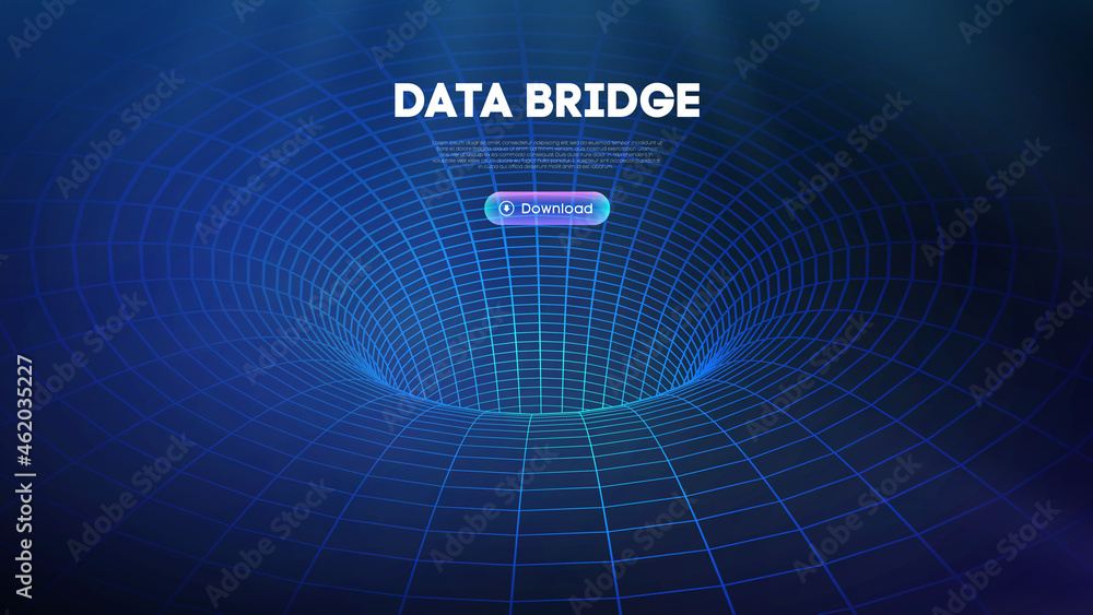 Data bridge vector illustration. Traffic big data and data ...
