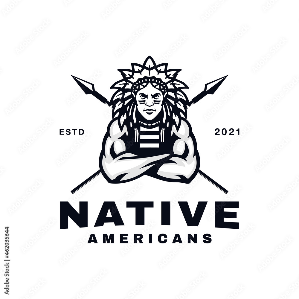 Native American Logo Designs Inspiration Stock Vector | Adobe Stock