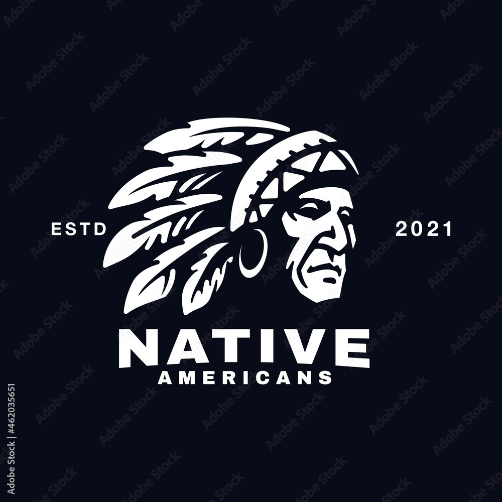Vetor de Native American Logo Design Vector Illustration Template Idea ...
