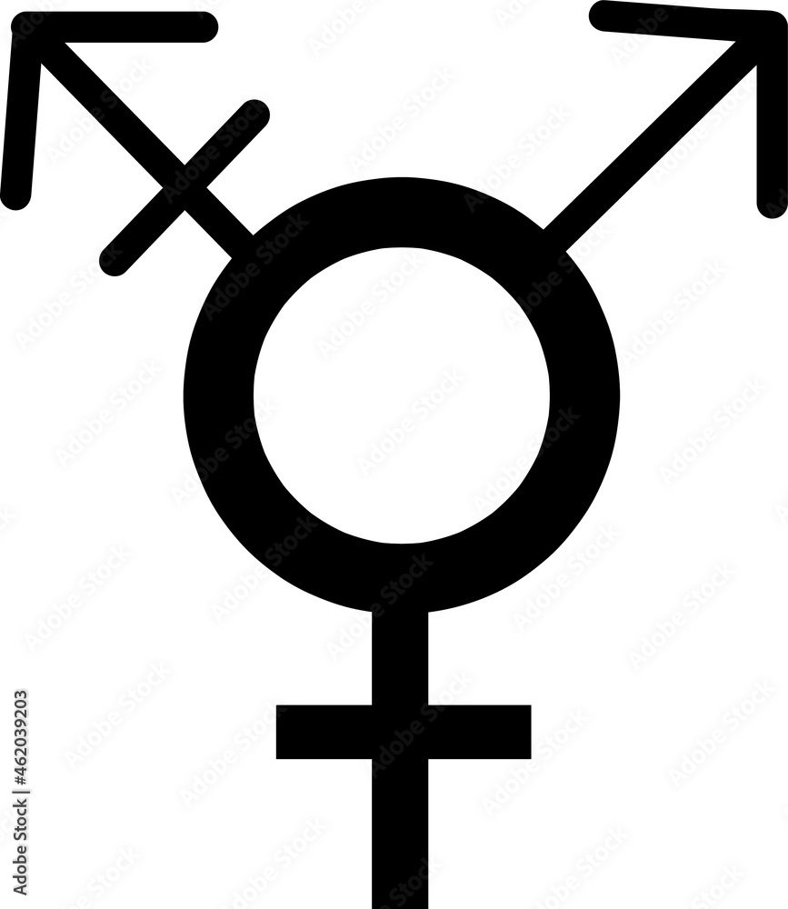 Transgender trans or gender dysphoria symbol flat vector icon for apps ...