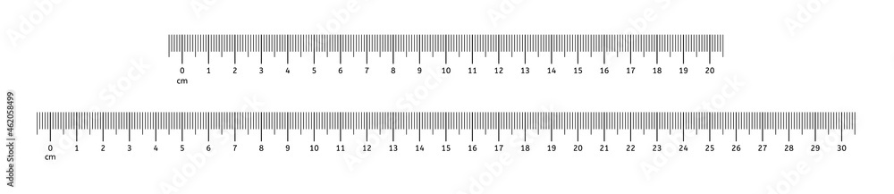 Metric rulers. Centimeter scale. Vector cm metrics indicator. Stock ...
