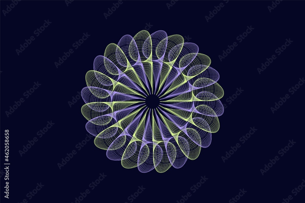 Vector graphic of Guilloche pattern on dark blue background. Vector ...
