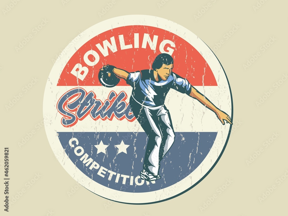 vector set of bowling logos, emblems and design elements Stock Vector ...