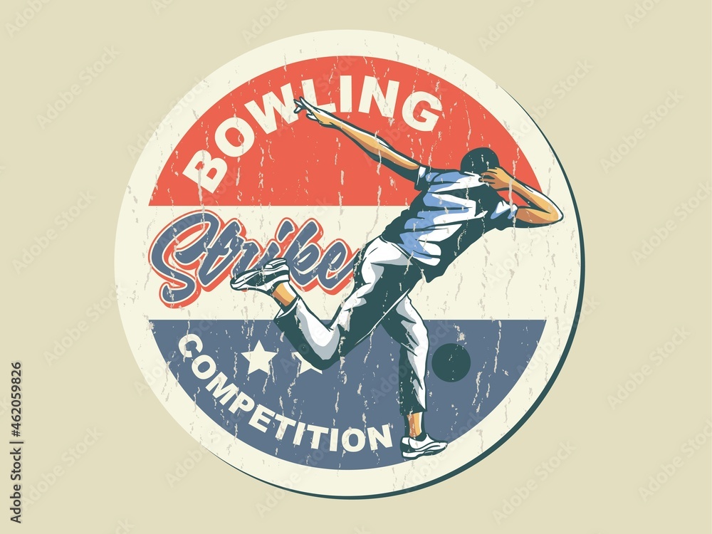 vector set of bowling logos, emblems and design elements Stock Vector ...