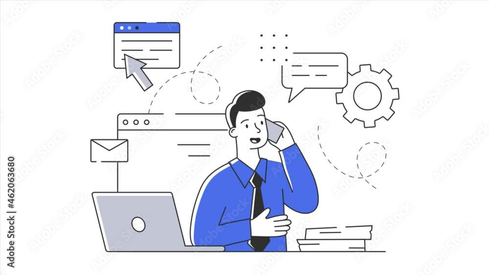 Customer is calling to technical support service, call center, helpline ...