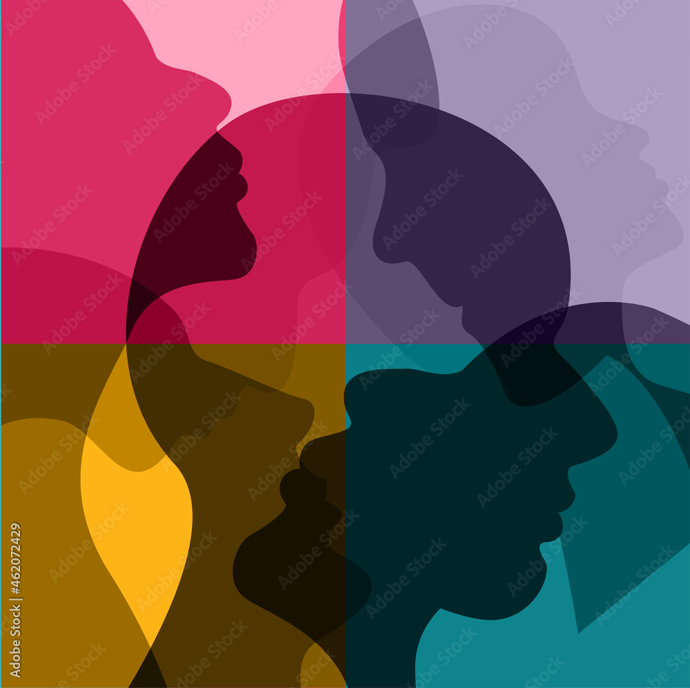 People, human concept. Abstract color background. Vector ilustration ...