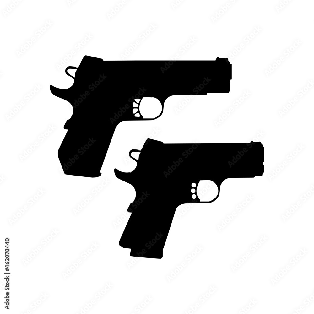Vecteur Stock Springfield Armory 1911 EMP Gun Silhouette Bundle | Adobe ...