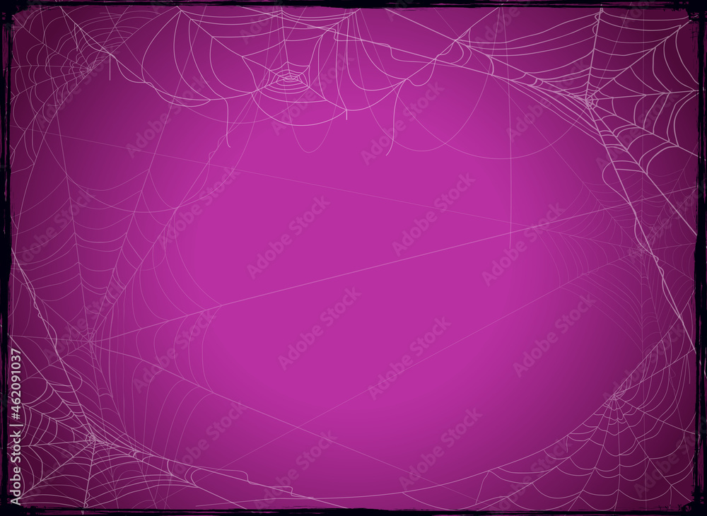 Purple Halloween Background with Spider Webs Stock Vector | Adobe Stock