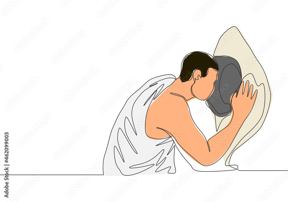One continuous line drawing of muslim person kissing hajar aswad or ... One continuous line drawing of muslim person kissing hajar aswad or ...