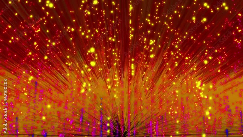 Abstract golden color particles glowing and flowing. Beautiful golden ...