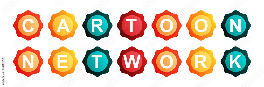 Cartoon Network - text written on Beautiful Isolated Colourful Shapes ...