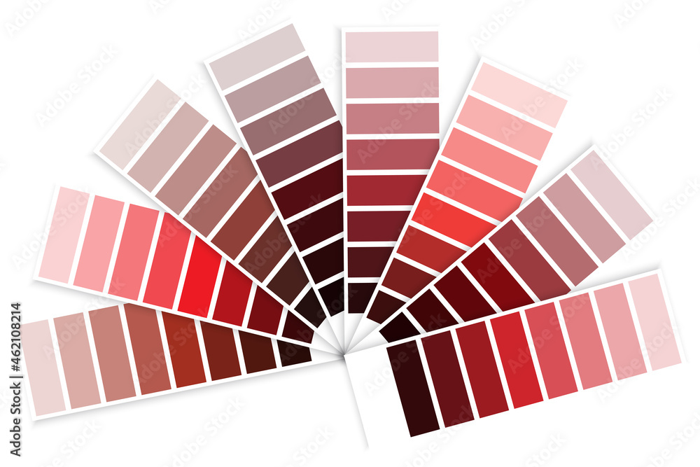 Color palette scale of red. Handwritten picture. Design template ...