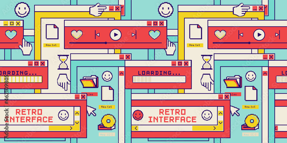 Nostalgia desktop wallpaper .Old computer aesthetic illustration ...