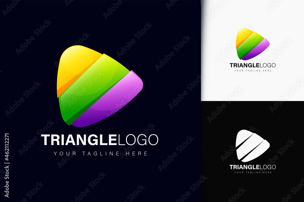 Triangle logo design with gradient Stock Vector | Adobe Stock