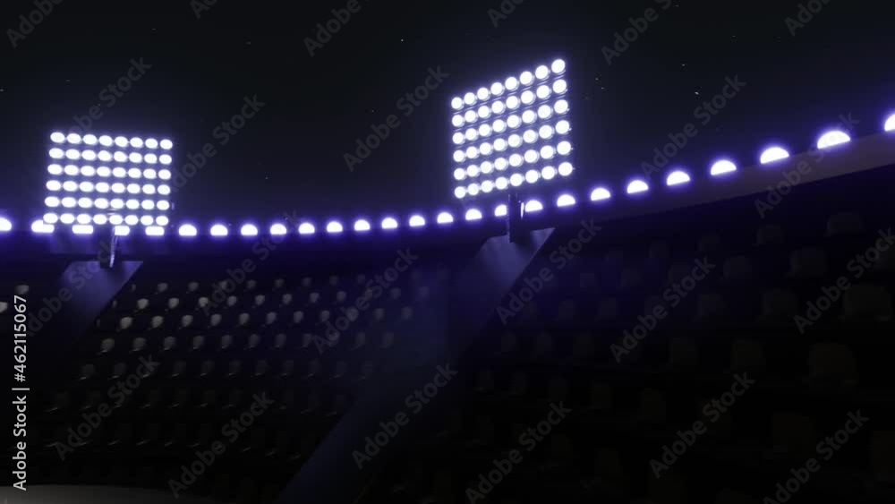Sport stadium background, flashing lights . Glowing stadium lights, 3d ...