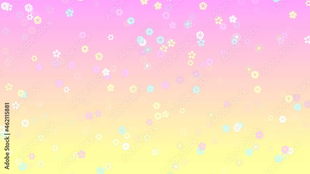 Animated Background Pastel Colors Flowers Raining Spinning Falling ...