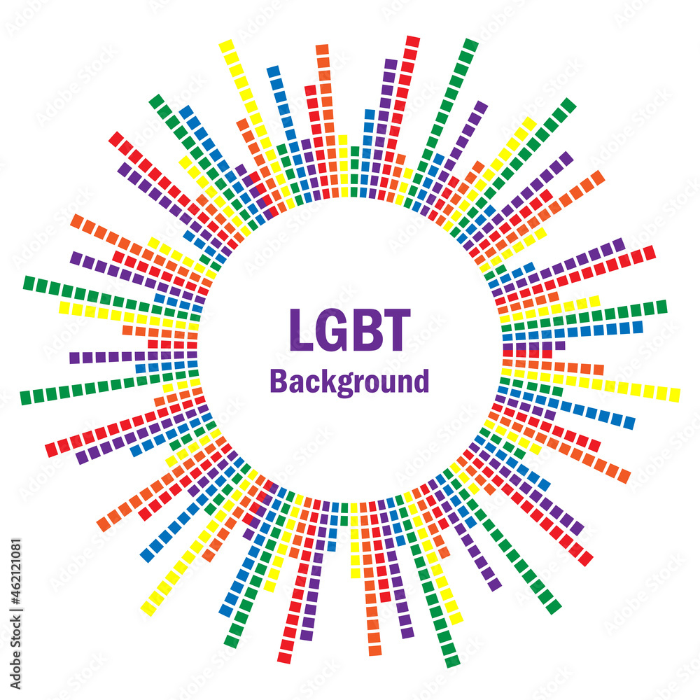 LGBT rainbow color sexual identity in sound wave cirle shape. Gay ...