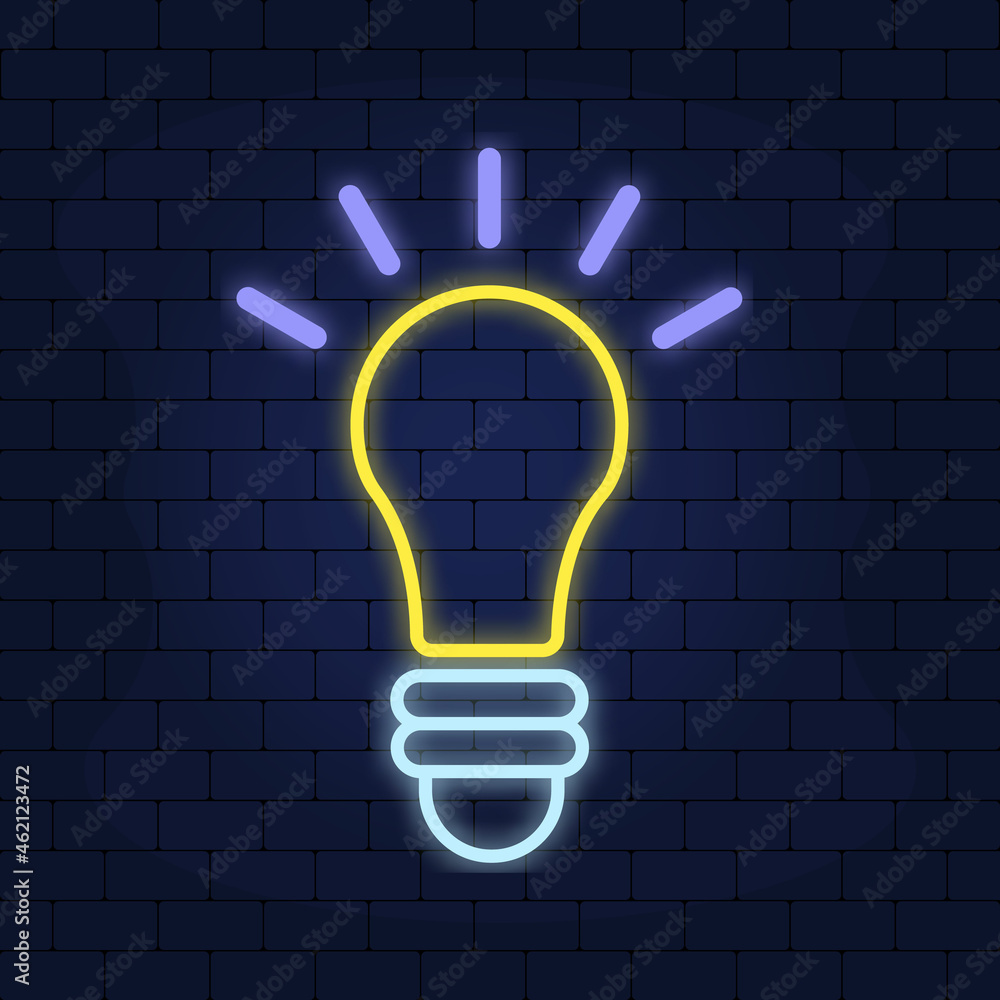 Light Bulb neon sign vector. Light Bulb Design template neon icon ...