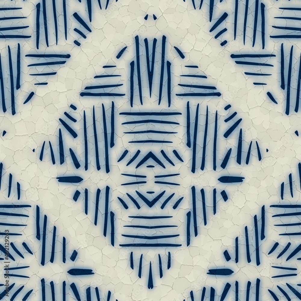 Seamless blue and white ceramic tile ornate damask pattern for surface ...