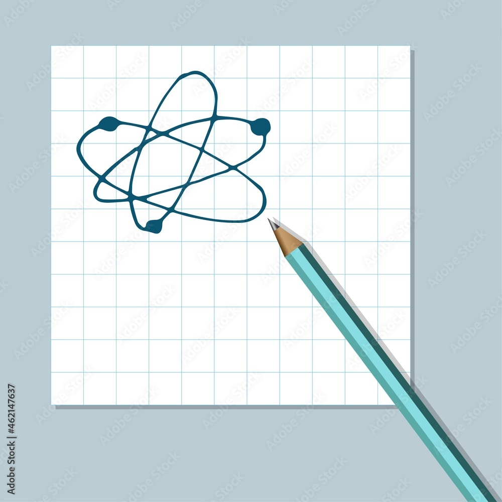 Atomic structure handdrawn icon Cartoon vector clip art of an atom or ...