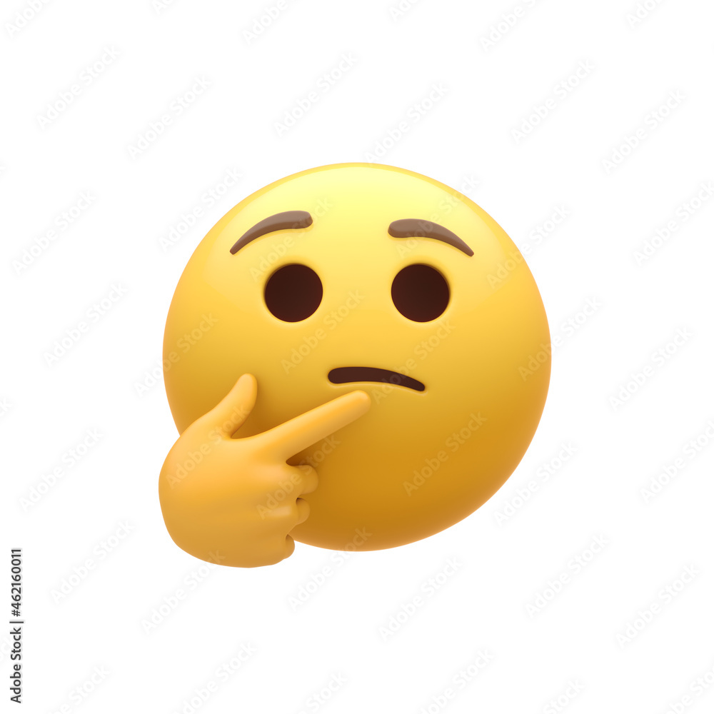 Thinking Smiley Face Stock Illustration | Adobe Stock