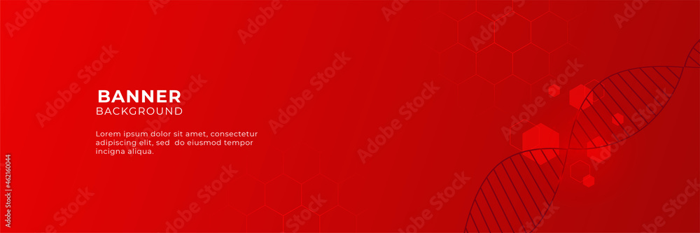 Abstract red technology banner background with 3d overlap layer and ...