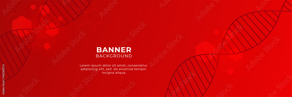 Abstract red technology banner background with 3d overlap layer and ...