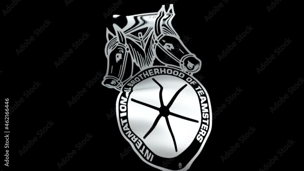 Black Teamsters Flag Wave Loop waving in wind. Realistic Black Drivers ...