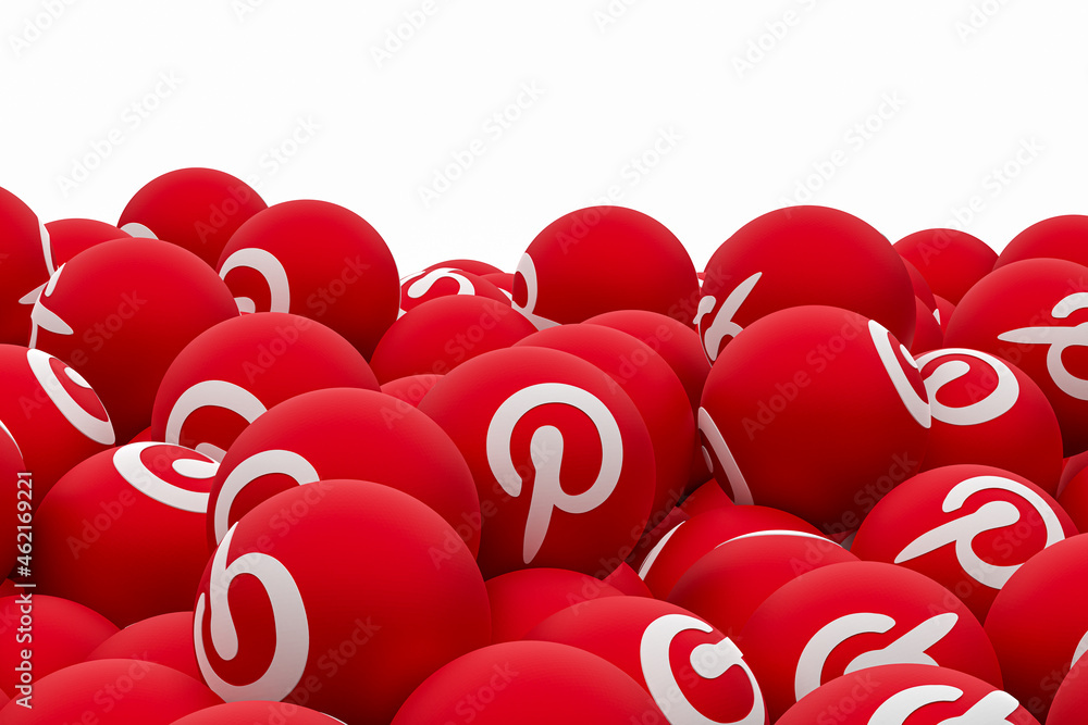 pinterest logo emoji 3d render on transparent background,social media ...
