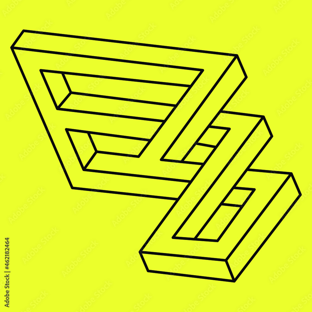 Optical illusion shapes. 3d geometrical infinity loop. Impossible ...