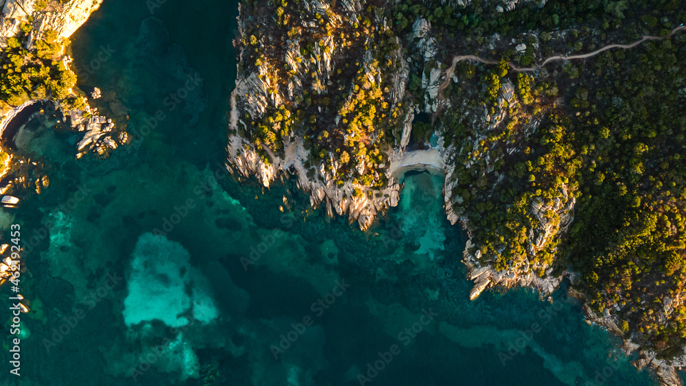 spectacular hidden cove on an island in the mediterranean sea. sunset ...