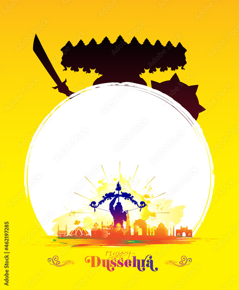 Dussehra Vijayadashami festival creative concept for indian navratri ...