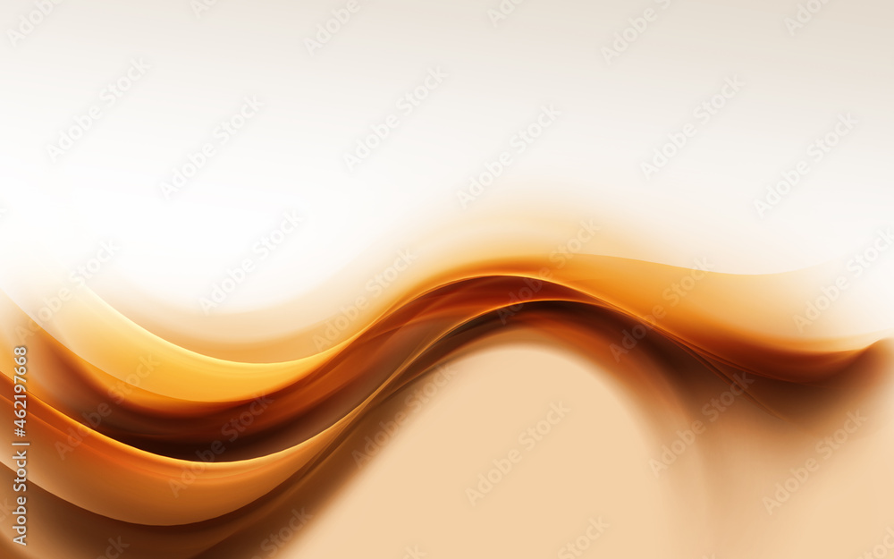 Gold and wave flow and golden glitter lines on brown background ...