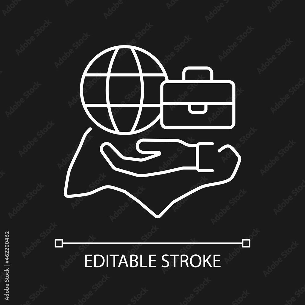 Flexible labor law white linear icon for dark theme. Singapore ...