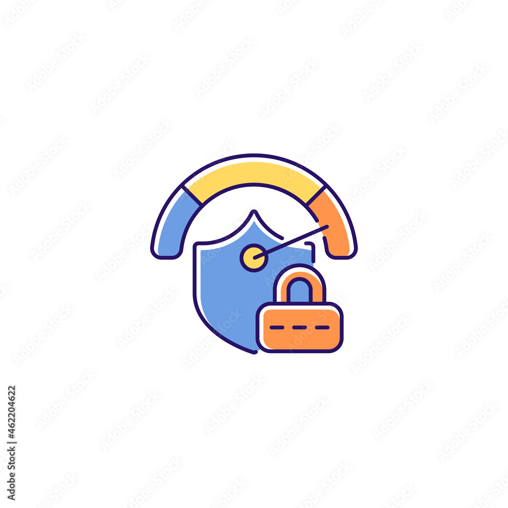 Strong password RGB color icon. Safeguard for confidential data ...