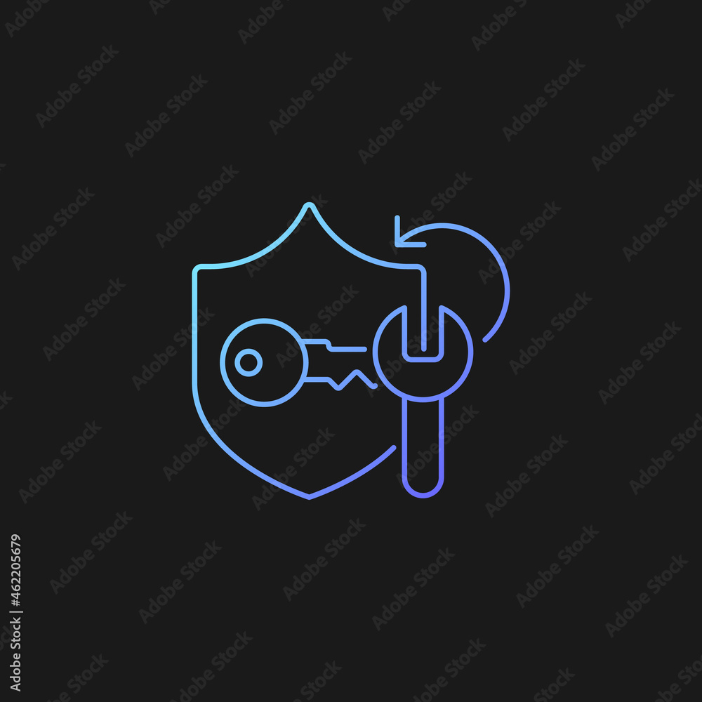 Password Cracking Gradient Vector Icon For Dark Theme Safeguard Protection Cracker App