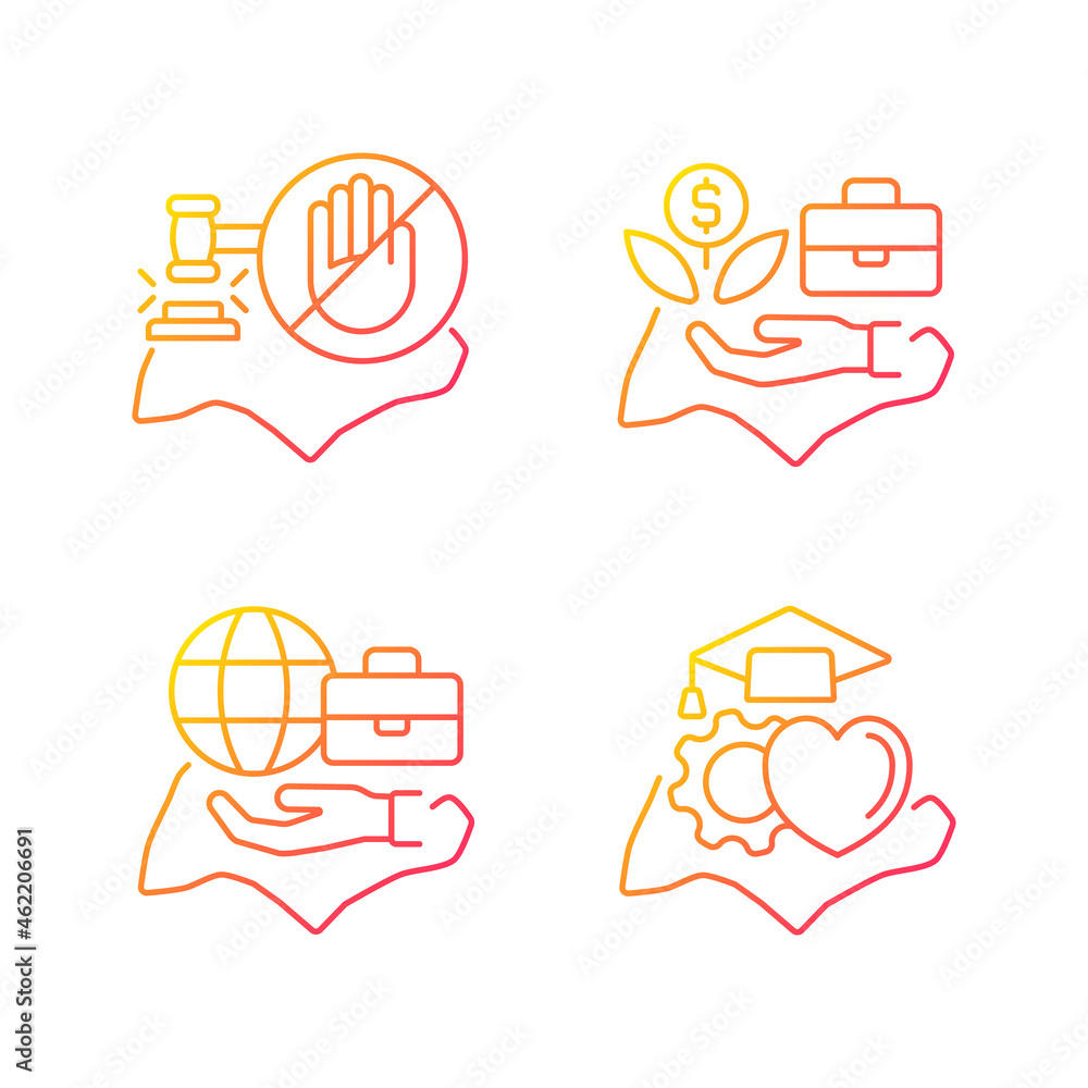 Living in Singapore gradient linear vector icons set. Legal system. Pro ... Living in Singapore gradient linear vector icons set. Legal system. Pro ...