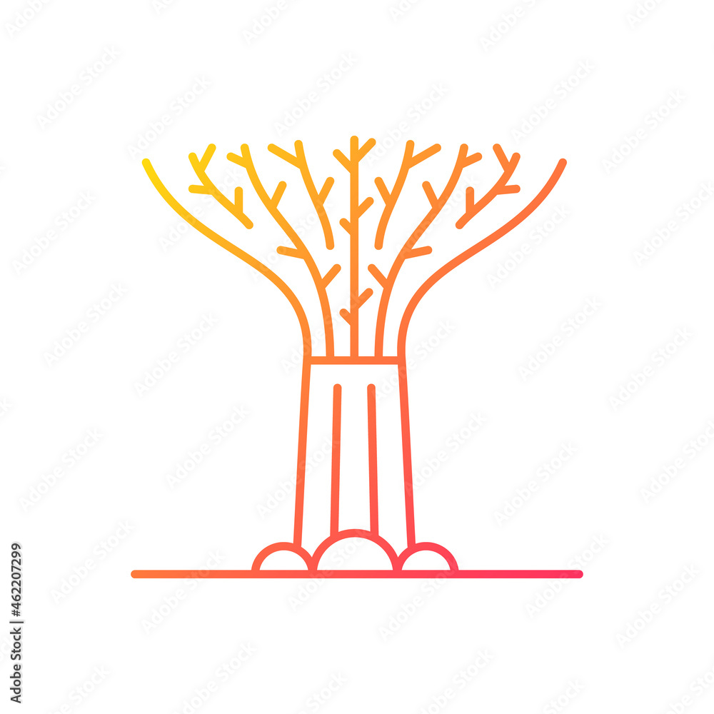 Supertree grove gradient linear vector icon. Tree-like structure ...