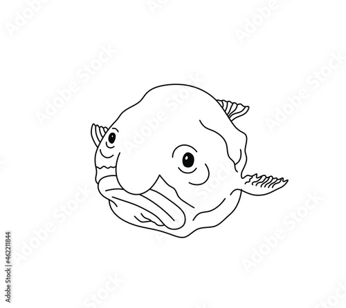 Vector isolated cute cartoon the most ugly fish psychrolutes marcidus ...