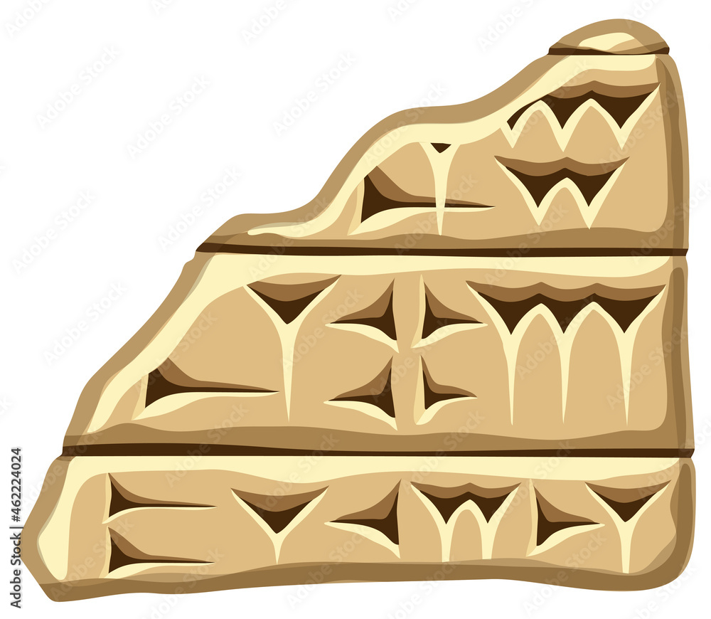 Akkadian cuneiform, assyrian and sumerian writing. Old script alphabet ...