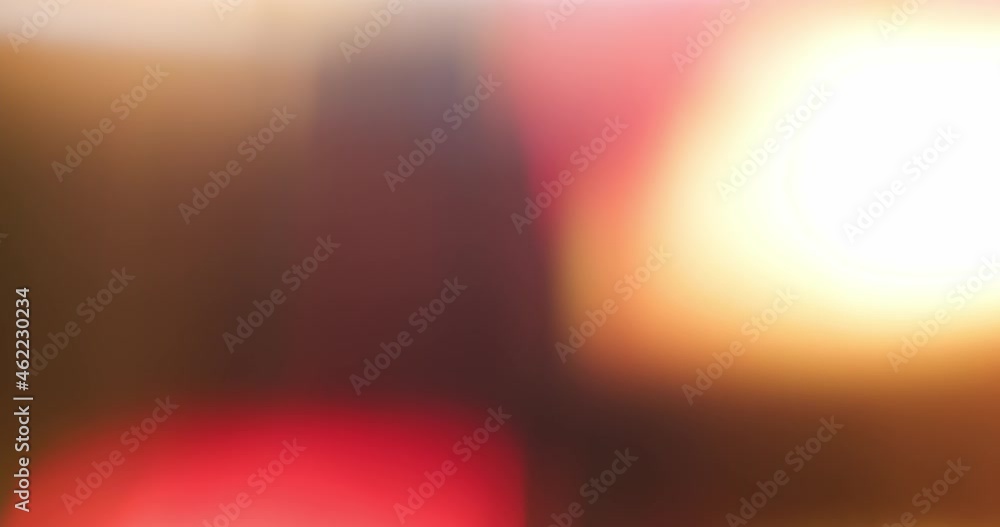 Motion of Colorful Lens Flare Orange, Red Lights Rays on Black ...