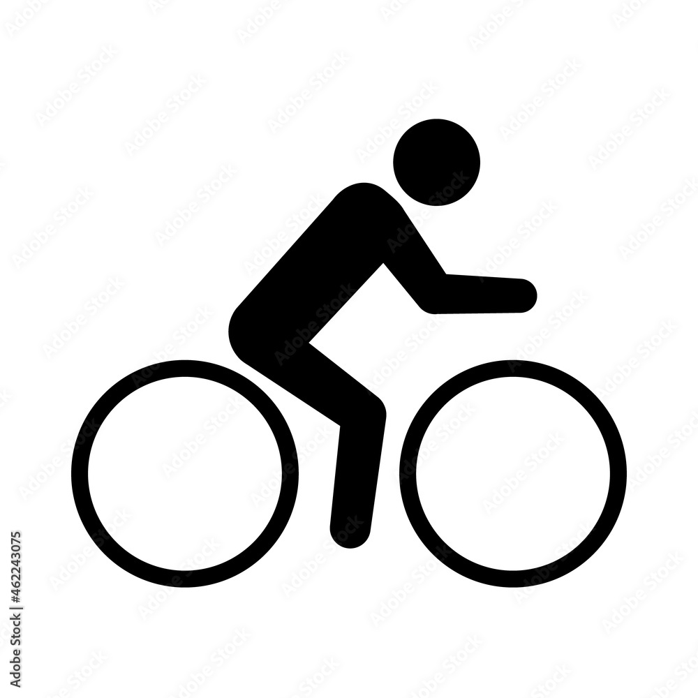 Stick figure cycling pictogram. Clipart image isolated on white ...