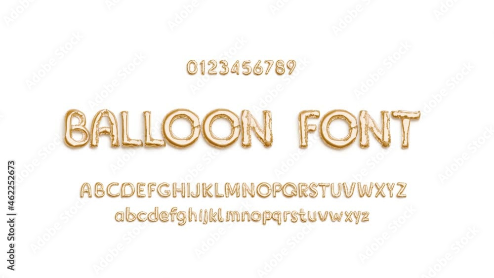 Inflation and deflation balloon font with numbers, capital, lowercase ...