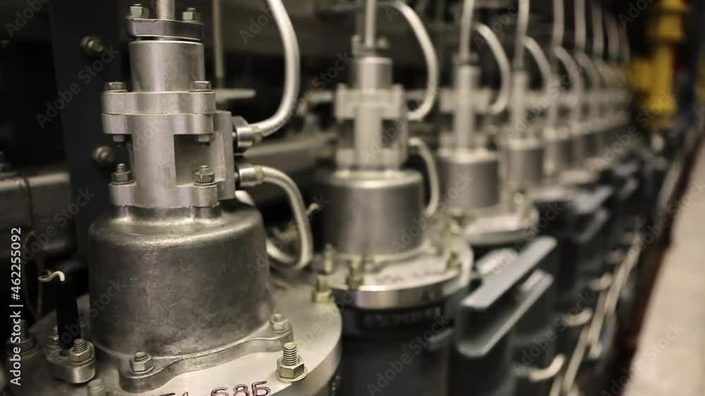 Close Up Of Gas Centrifuges For Uranium Enrichment. Upper Part Of ...
