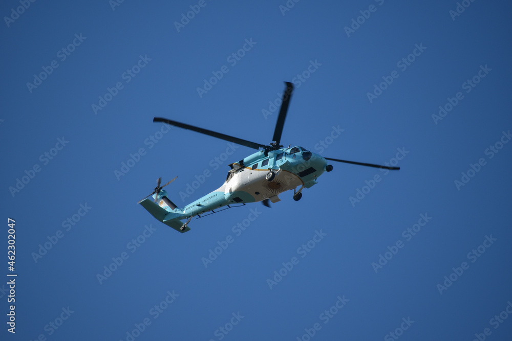 Helicopter Sikorsky S-70, H-01 in flight. It is used by the president ...