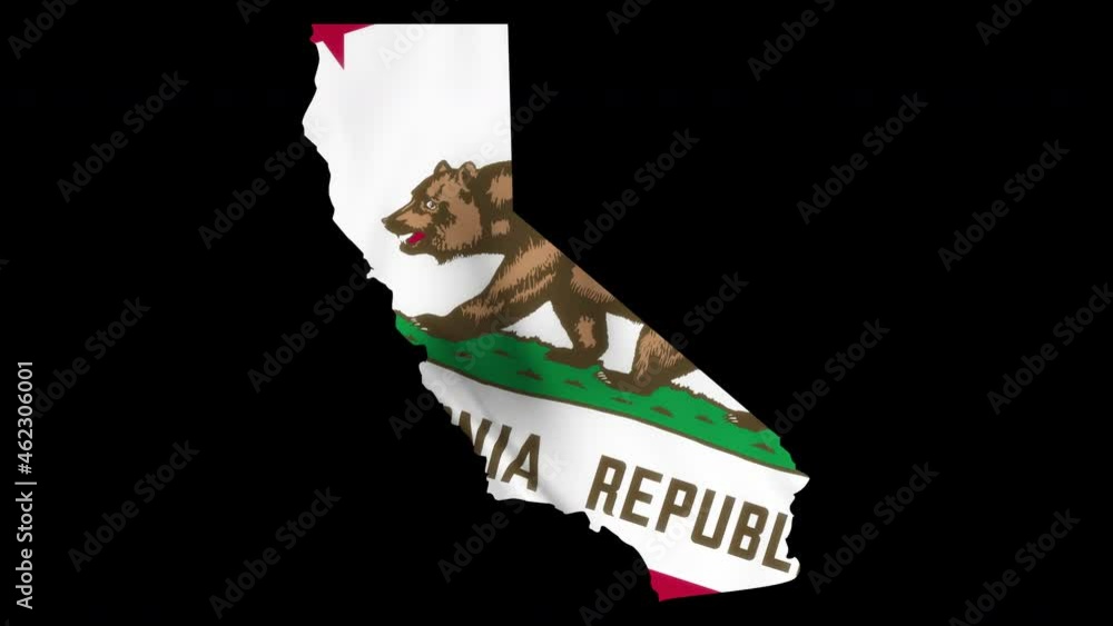California State Outline of Looping Flag Waving Animation Against ...