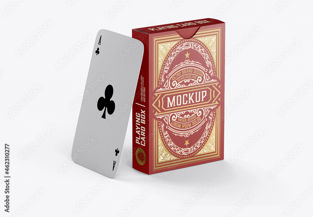 Box with Playing Cards Mockup Stock Template | Adobe Stock