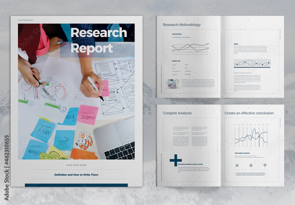 Research Report Brochure Layout Stock Template | Adobe Stock