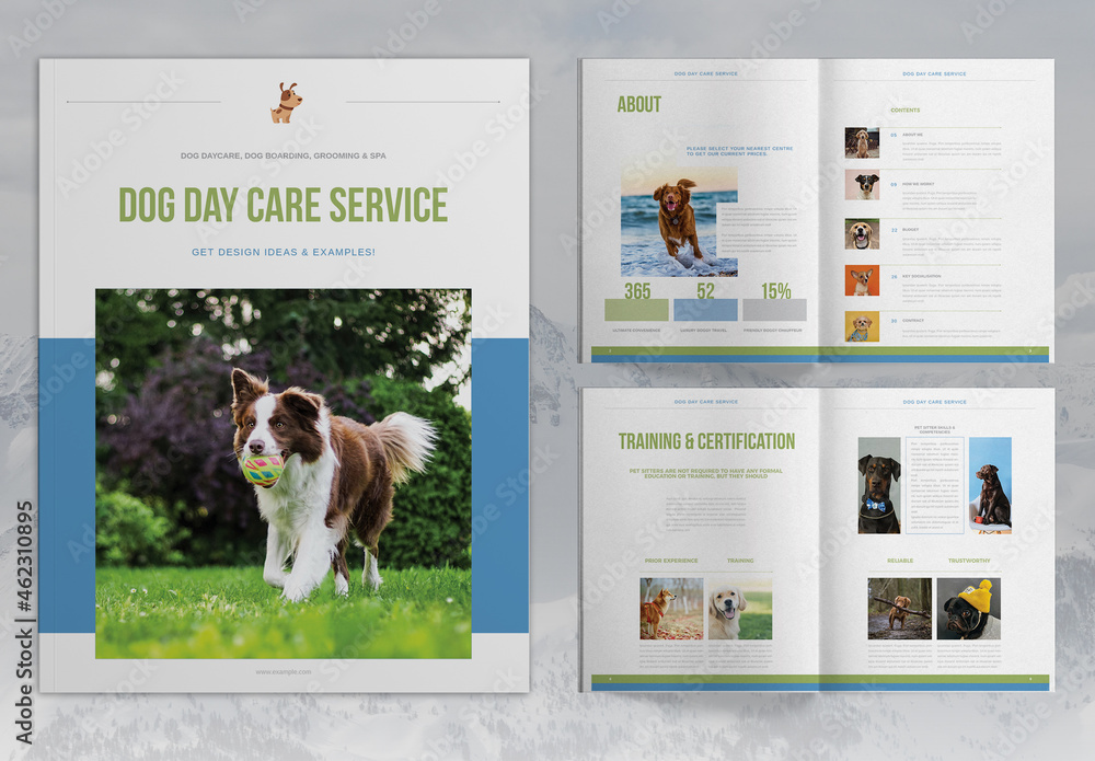 Dog Day Care Brochure Layout Stock Template | Adobe Stock