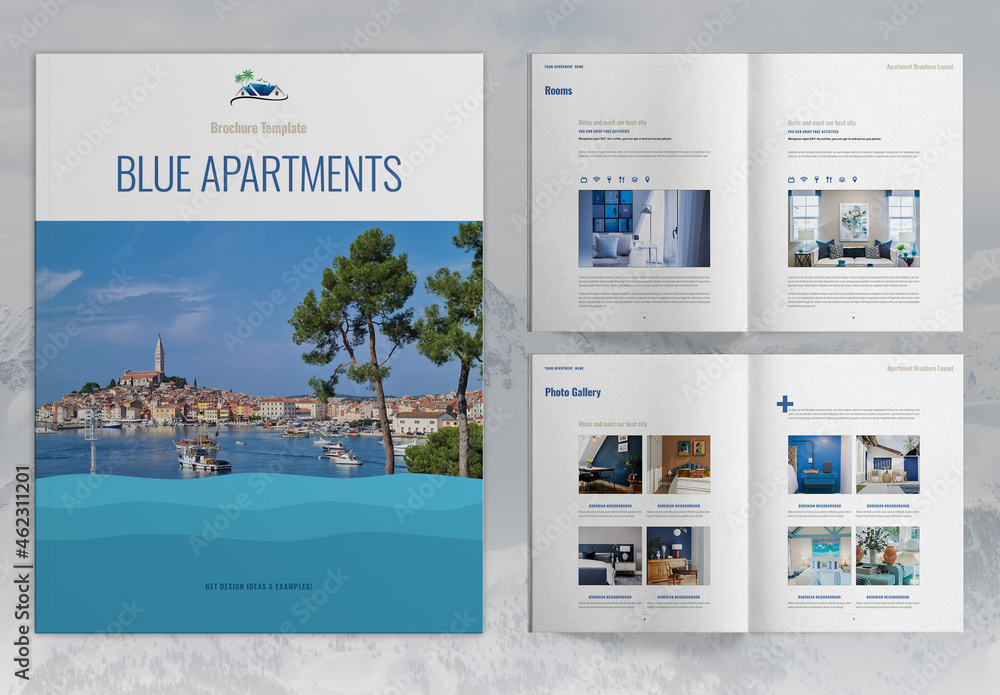 Apartments Brochure Layout Stock Template | Adobe Stock
